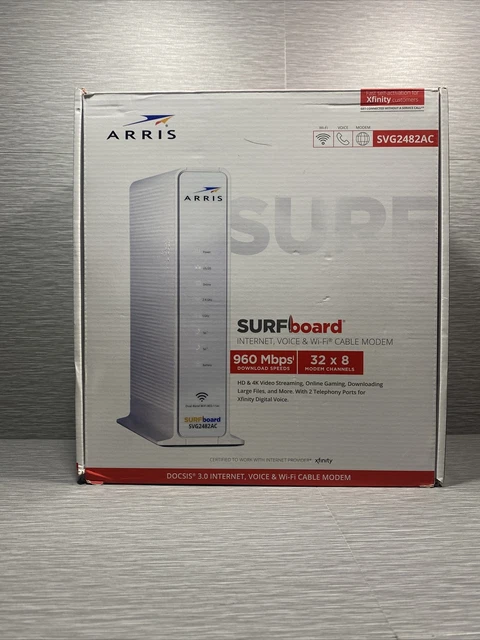 ARRIS SURFBOARD SVG2482AC Cable Modem Router 3-in-1 WiFi DOCSIS 3.0 ...