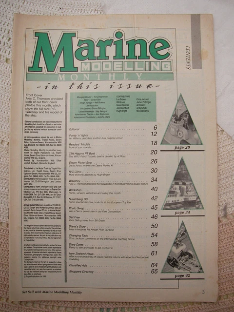 MARINE MODELLING MAGAZINE April 1990 Used but in poor condition no plan ...