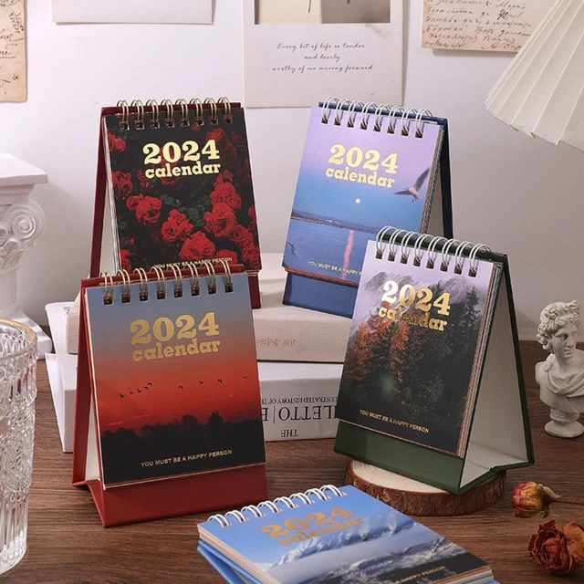 DAILY SCHEDULE 2024 Mini Calendar Standing Flip Calendar Student ...