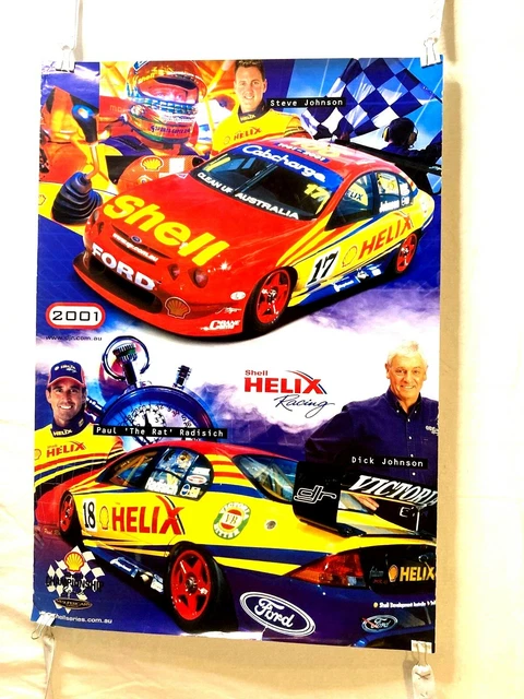 V8 SUPERCARS POSTER Shell Helix Dick Johnson Steven Johnson Paul ...