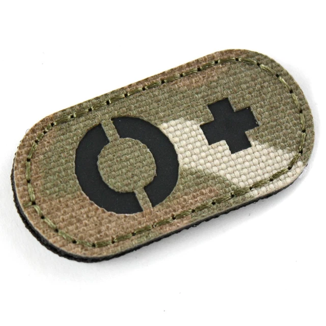 SMALL O POS Blood Group Identifier Patch Hook Loop IR Military Army ...