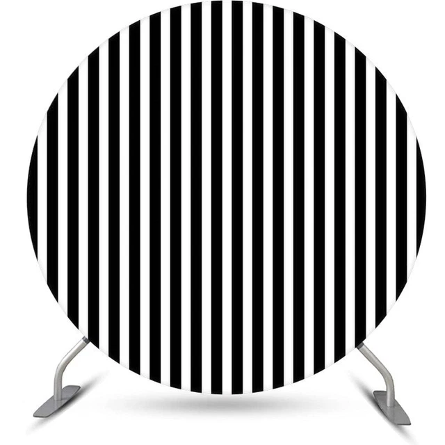 BLACK AND WHITE Line Simple Round Birthday Backdrop $37.90 - PicClick AU