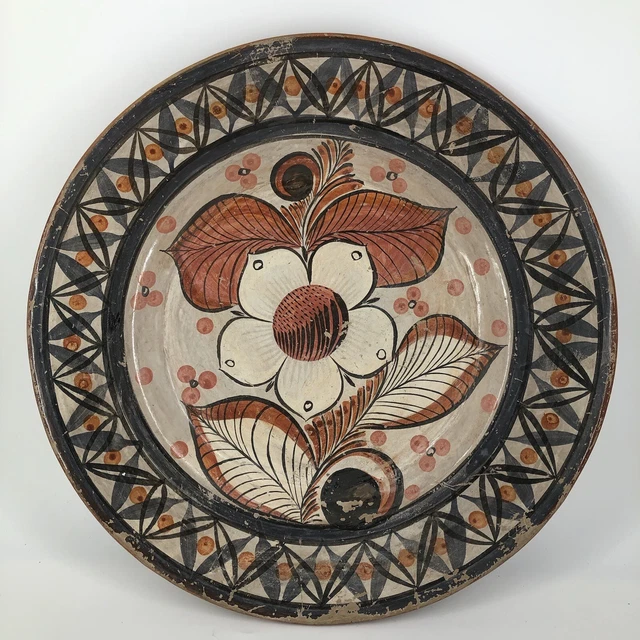 VINTAGE TONALA MEXICAN Folk Art Pottery Burnished Clay Wall Plate ... VINTAGE TONALA MEXICAN Folk Art Pottery Burnished Clay Wall Plate ...