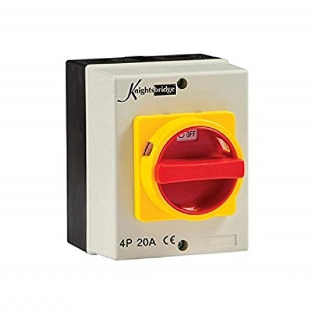 20A 4 POLE AC Enclosed Rotary Isolator Switch 230-415V IP65 ...