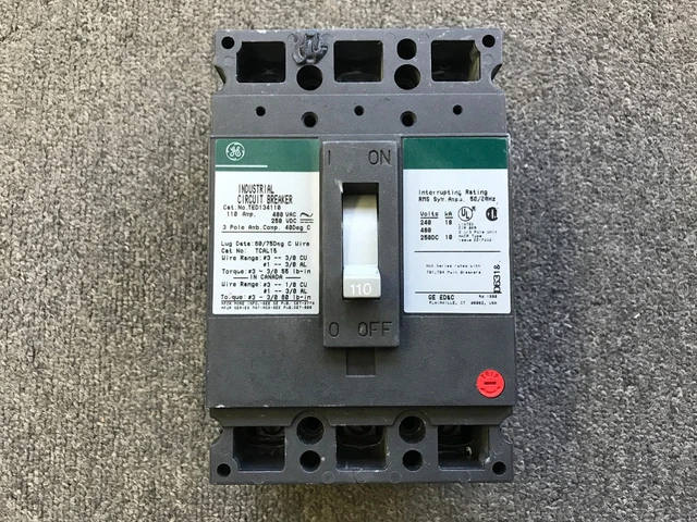 GENERAL ELECTRIC GE Circuit Breaker 110 Amp 480V 3 Pole Ted134110 EUR ...
