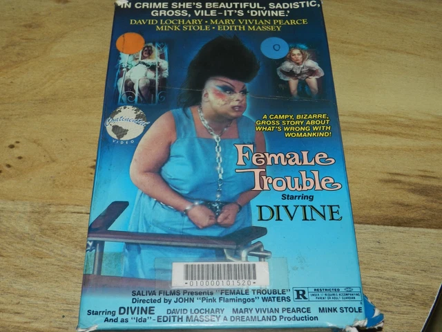 FEMALE TROUBLE VHS Continental Big Box John Waters Divine Rental ...