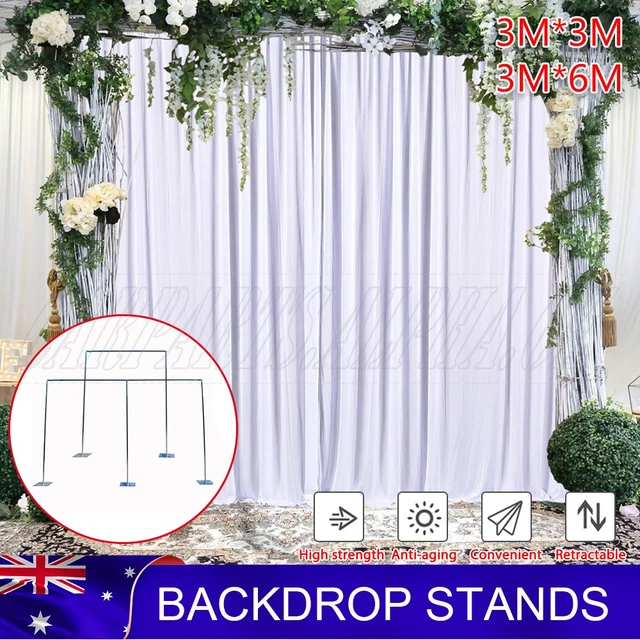 3/6M ADJUSTABLE TELESCOPIC Wedding Backdrop Stand Support Frame ...