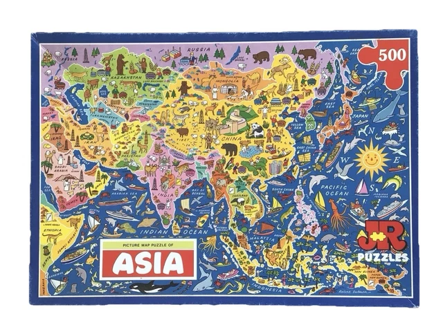 500 LARGE SIZE piece jigsaw puzzle. ‘Picture Map Puzzle of Asia’. Used ...