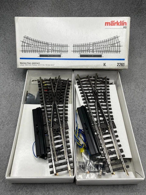 H0 MÄRKLIN K-GLEIS Elektrisches Weichenpaar 2 Stück 2261 OVP EUR 7,50 - PicClick DE