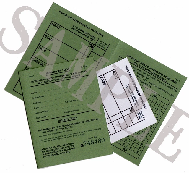 WW2 HM ARMED Forces Ration Card - (Exact Copy) £4.00 - PicClick UK