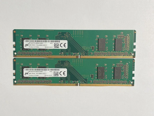 8 Gb 2x4gb Ddr4 Udimm Ram Micron Mta4atf51264az 2g6e1 Pc4 2666v