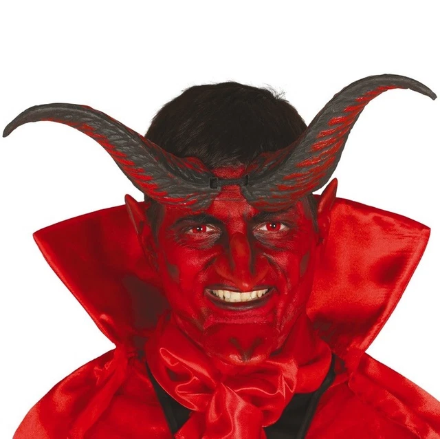 HALLOWEEN FANCY DRESS Adult Demon Devil Horns Satan Curly Horns New fg ...