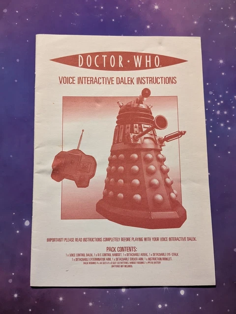 DOCTOR WHO INTERACTIVE Voice Controlled Giant Dalek Manual Instructions ...
