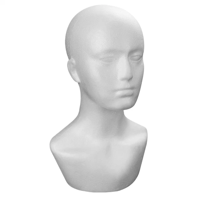 POLYSTYRENE MALE WIG Head Model With Shoulder Styrofoam Foam Mannequin ...