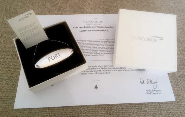 BRITISH AIRWAYS CONCORDE Solid Silver Hallmarked Port Decanter Tag New ...