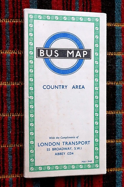 LONDON TRANSPORT COUNTRY AREA BUS MAP May 1949. Print code 349 580S ...