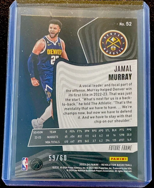 2023-24 PANINI REVOLUTION Jamal Murray Future Frame / 60 SP Denver ...