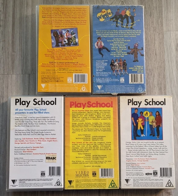 PLAY SCHOOL & Wiggles VHS ABC Kids Australia Vintage 80s 90s TV bundle ...