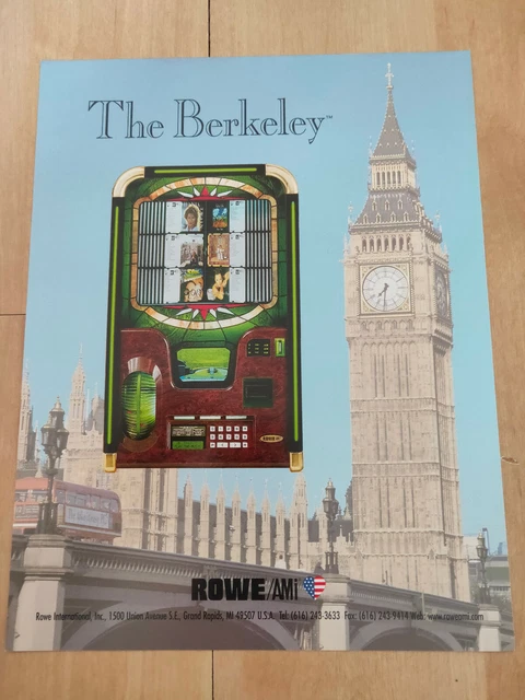 ROWE AMI BERKELEY Laserstar CD Wallbox Jukebox Sales Brochure / Flyer ...