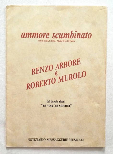 SPARTITO AMMORE SCUMBINATO /'Sta Musica Renzo Arbore Roberto Murolo ...