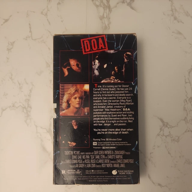 D.O.A DENNIS QUAID Meg Ryan VHS Tape, COMPLETE/TESTED SEE PHOTOS (VHS47 ...