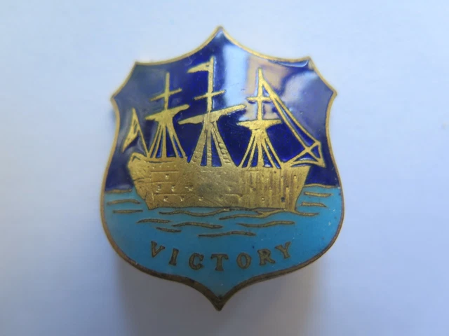 LORD NELSON'S SHIP HMS VICTORY LARGE ENAMEL BADGE RARE c1930s $49.00 ...