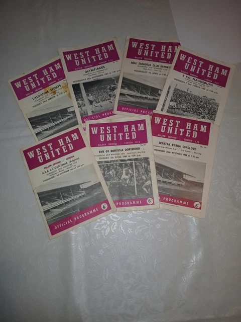 WEST HAM UNITED in Europe football programmes 1960s x7 £10.78 - PicClick UK