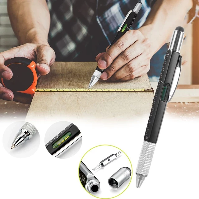 SPIRIT LEVEL MULTI-FUNCTIONAL Pen Ballpoint Pen Capacitive Pen Ruler ...