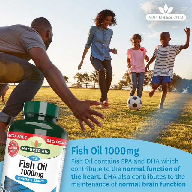 NATURES AID FISH Oil 1000mg Omega 3 (180mg Epa & 120mg Dha) Made In The ...