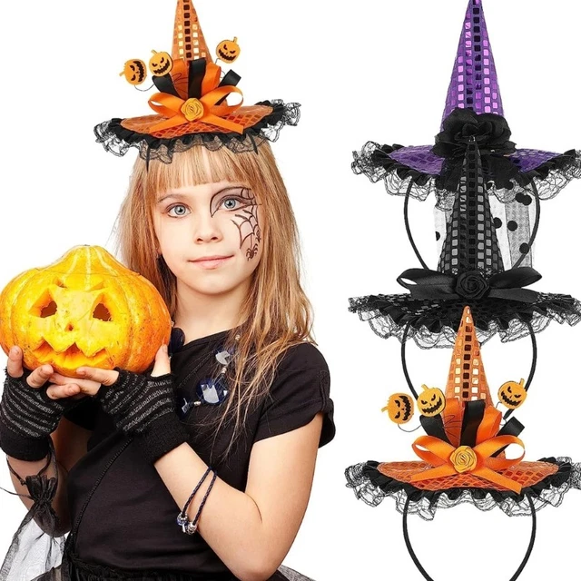 3D WITCH HAT Headband Adults Hairhoop Halloween Party Costume Role Play ...