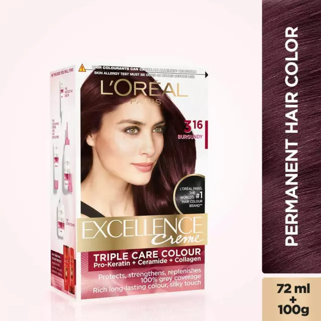 Loreal Paris Excellence Creme Hair Color 3 16 Burgundy 72ml 100gm