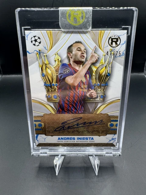 2024-25 TOPPS REVERENCE UCC Andres Iniesta Auto /75 Crowned Legend ...