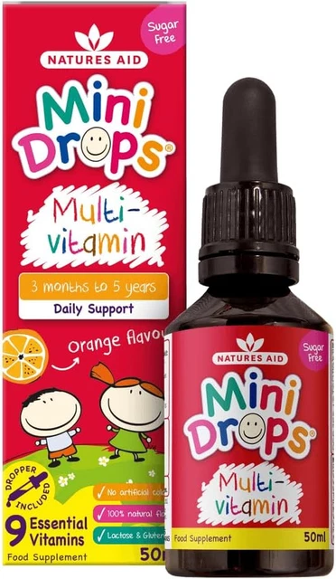 MINI DROPS MULTI-VITAMIN for Babies & Kids 50ml – 9 Essential Vitamins ...