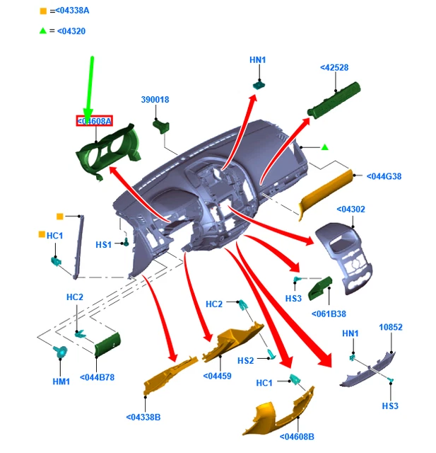 FORD RANGER T6 MK1 Instrument Cluster Panel Verkleidung RHD 1910172 NEU ...