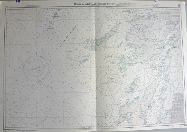 VINTAGE MARITIME MAP/CHART Of Islay To Ardnamurchan Point August 1977 ...