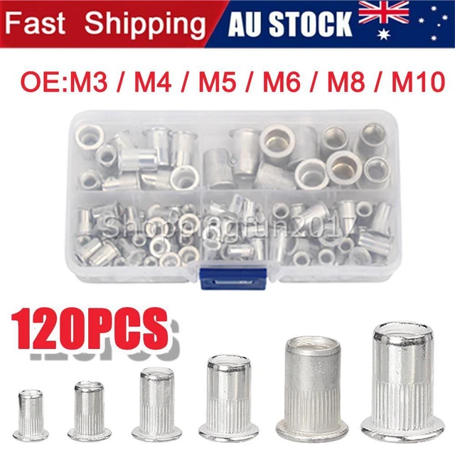 304 STAINLESS STEEL Metric Nutserts 120 pc Rivet Nuts Rivnut M3/4/5/6/8/10 AUS $25.02 - PicClick AU