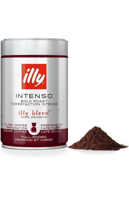 ILLY COFFEE - Intenso Filter Coffee - Dark Roast 100% Arabica Coffee ...