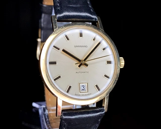 1970S 34MM GARRARD 9ct gold dress watch, silver sunburst dial, Auto MSR ...