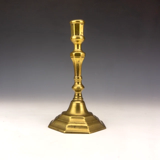 ANTIQUE GEORGIAN BRASS Candlestick - Slight Damage But Early.. £9.99 ...
