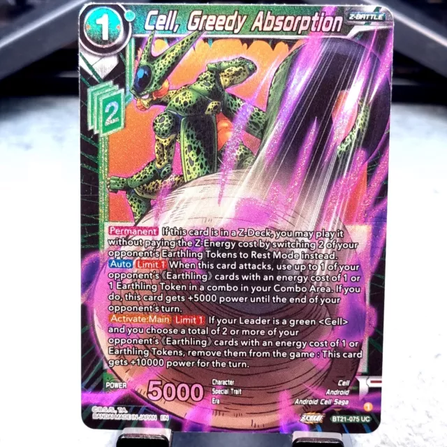 CELL, GREEDY ABSORPTION BT21-075 UC FOIL - DBS - Wild Resurgence EUR 0,91 - PicClick FR