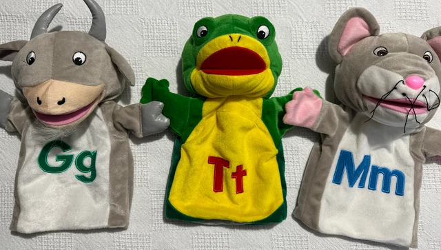 LAKESHORE LEARNING ALPHABET Hand Puppets Animals Kids Teacher 3 Letters ...