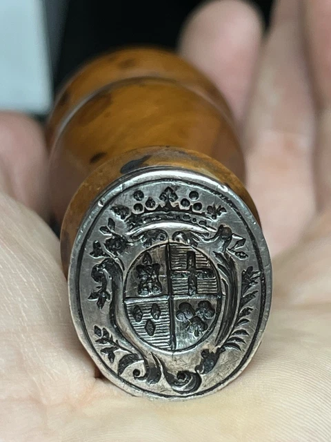 MATRICE DE SCEAU cachet armoiries blason argent 18eme. EUR 250,00 ...