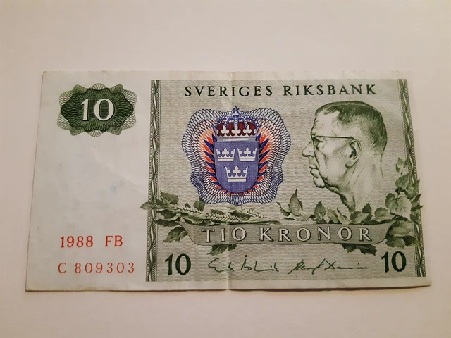 10 TIO KRONOR Schweden, Sveriges Riksbank 1988 FB EUR 3,99 - PicClick DE