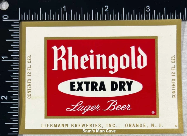 RHEINGOLD EXTRA DRY Lager Beer Label - NEW JERSEY £1.38 - PicClick UK