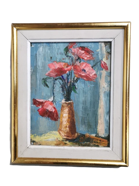 ANCIEN TABLEAU / Huile sur Toile . nature morte , bouquet de fleurs EUR 19,00 - PicClick FR