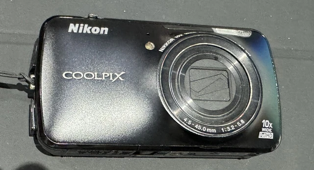 NIKON COOLPIX S800C Black Compact Camera 10x Zoom Wifi,GPS, Date Stamp ...