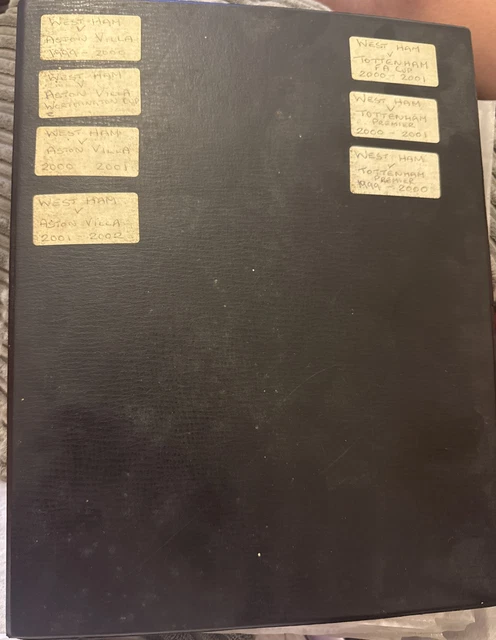 BINDER OF WEST Ham Programmes 1999-2002 Various Games Vs Tottenham ...