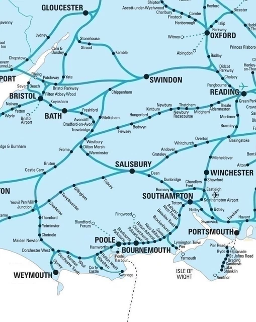 NETWORK TRAIN MAP (SE ENGLAND) 2025 with TT refs Size A3 + FREE image £ ...