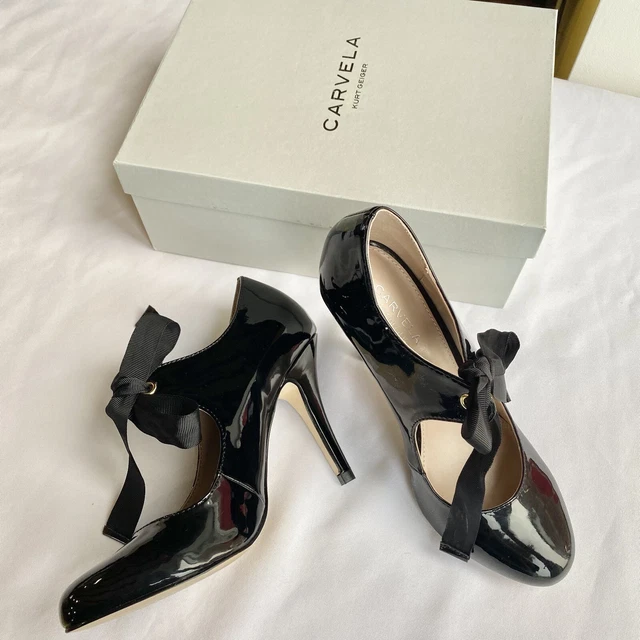 KURT GEIGER CARVELA Katrina Black Patent/Nubuck Courts Heels Boxed EU ...