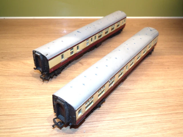 MAINLINE BRAKE & 2Nd Class Coaches X 2 Br Crimson & Cream W34820 ...